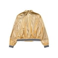 MSemis Kids Girls Metallic Bomber Jacket Coat Gold 16 - Walmart.com