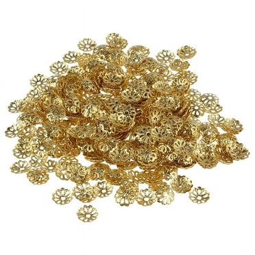 100pcs Iron Fancy Bead Caps End Caps for Jewelry Making Flower Golden ...
