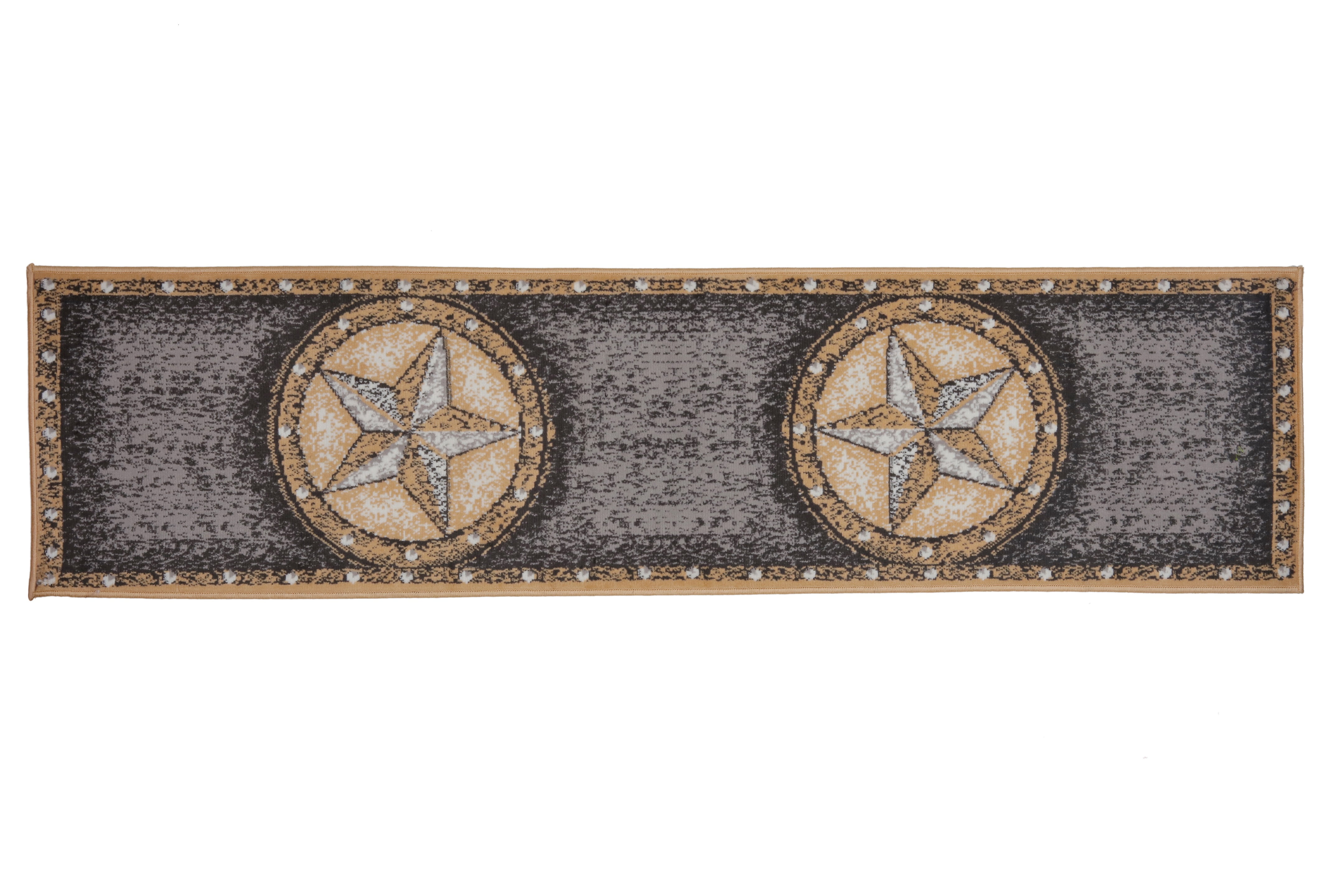 Furnish My Place Texas Star Runner Rug - 2 ft. x 8 ft., Grey Rustic ...