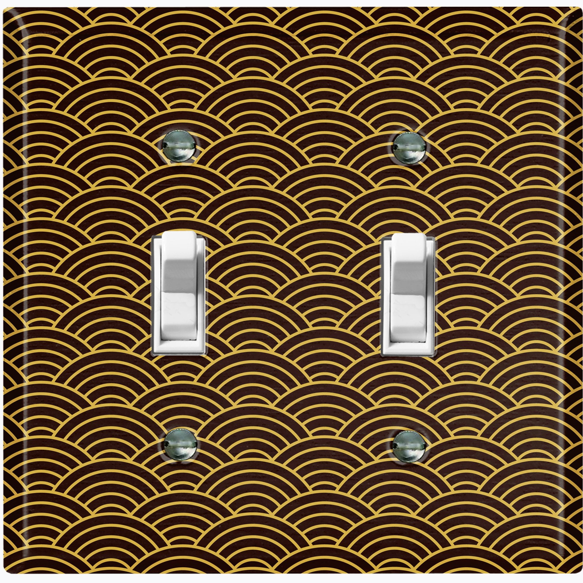 Metal Light Switch Plate Cover Japanese Sea Wave Pattern Black ...