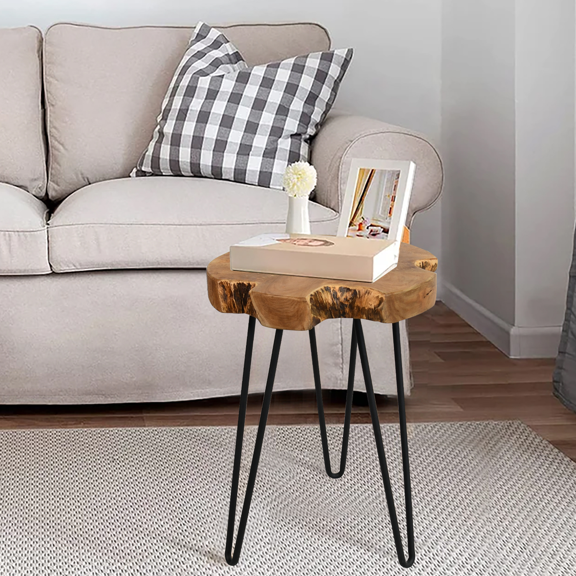 Greenage Teak Round End Table, 16" x 16" x 21" H - Walmart.com