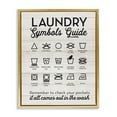 Stupell Industries Laundry Symbols Guide Typography Metallic Gold Framed Floating Canvas Wall ...