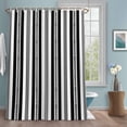 Black Striped Shower Curtain for Bathroom, Rustic Country Stripes ...