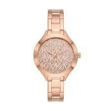 Michael Kors Women's Parker Wrist Watch, Crystal Pave Logo, Rose Gold ...
