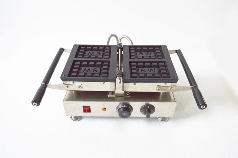 Intbuying Nonstick 2psc Square Belgian Waffle Maker Iron Baker Machine ...