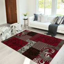 Handcraft Rugs - Red, Gray, Silver, Black, Abstract Area Rug Modern ...