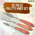 U.S. Art Supply 18-Piece Artist Stainless Steel Palette Knife Set - Wood Hande Flexible Spatula ...