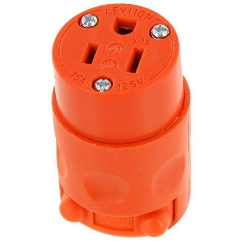 Leviton 515CV-OR 10 Pack 15Amp 125V 3-Wire Connector Straight Blade ...