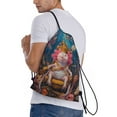 Drawstring Backpack - Aquatic Axolotl King Splash Proof Small ...