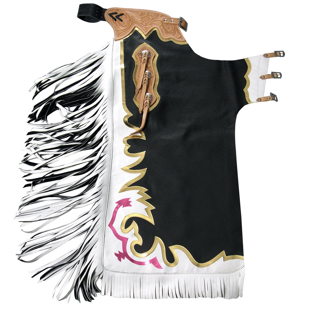 98HS Ch878T Hilason Black Bull Riding Genuine Leather Rodeo Western ...