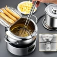 LASIEYO Tempura Deep Fry Pot, 7.9'' Small Stainless Steel Frying Pot ...