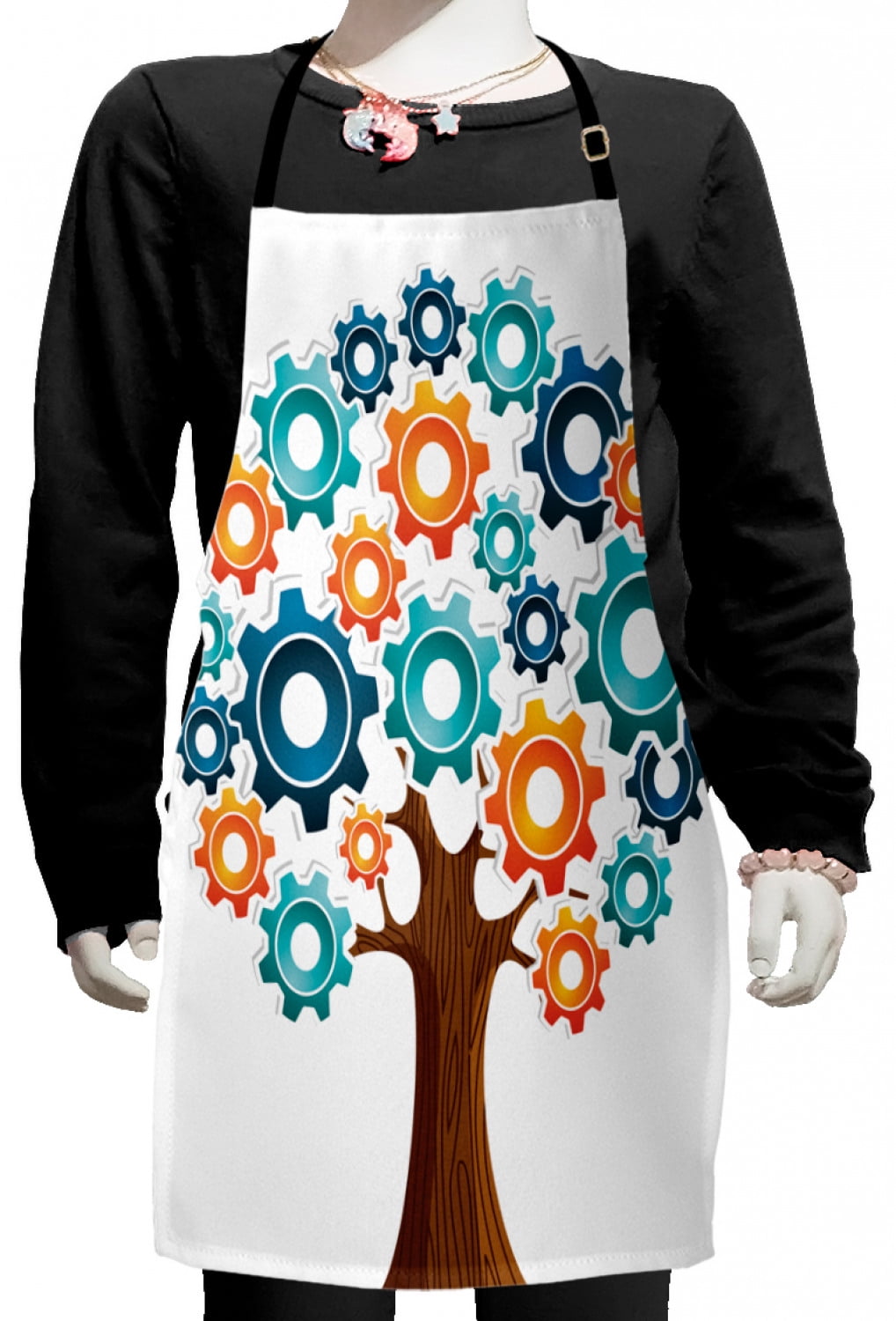 Industrial Kids Apron, Innovation Gears Concept Tree System Nature ...