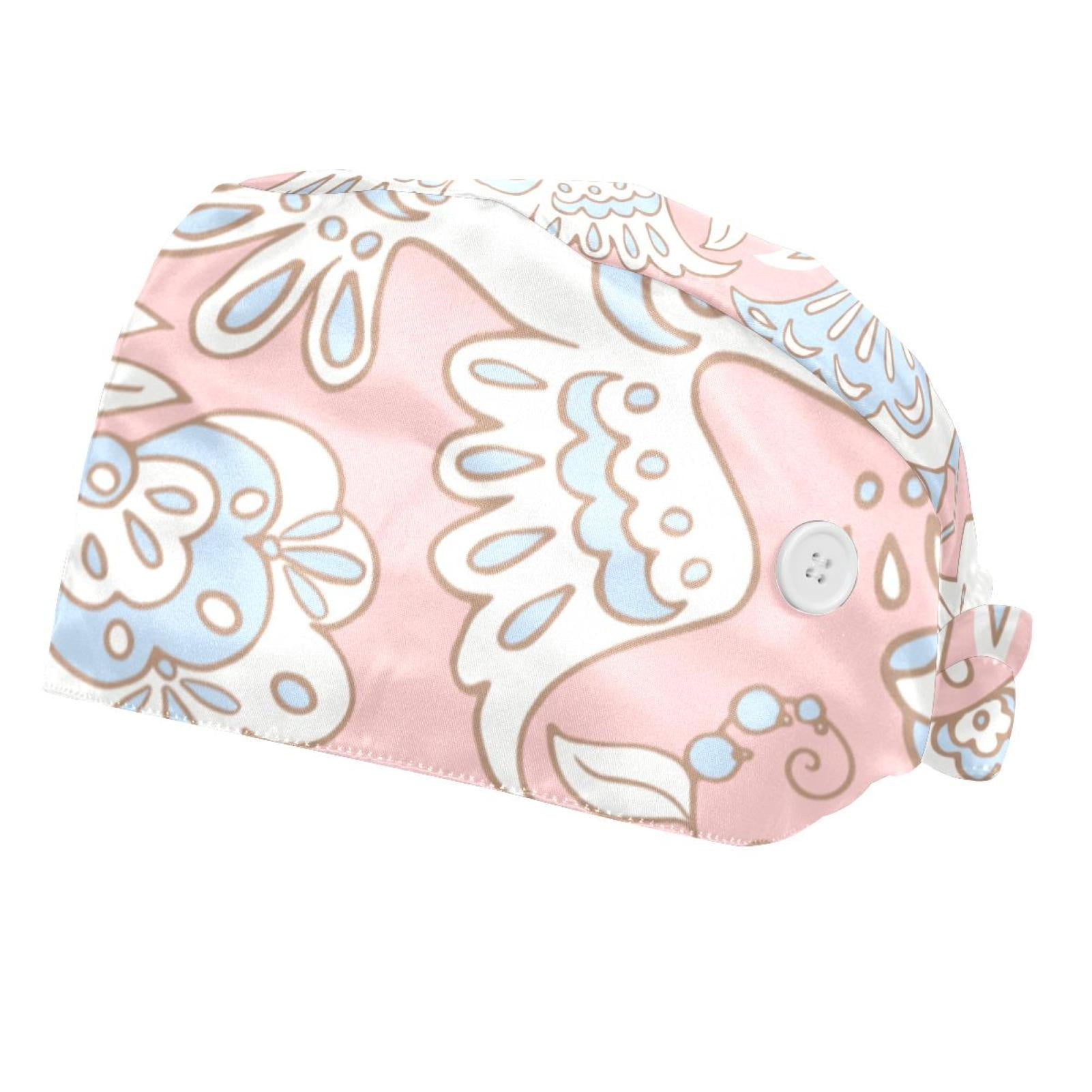 2PCS Working Cap with Buttons and Sweatband Adjustable Tie Back Hats ...