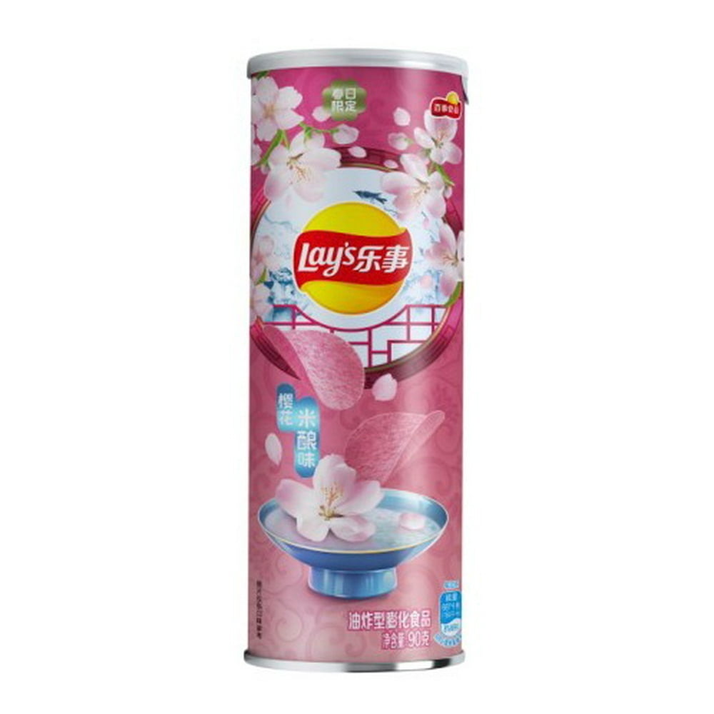 Lay's Spring Limited Cherry Blossom Rice Wine Flavor Potato Chips; 90g ...