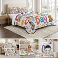 90x96in Quilt Bedding Set, Children's Day Trucks Sailboats Crayons ...