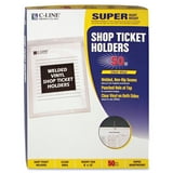 C-Line Clear Vinyl Shop Ticket Holder, 9 x 12, 50/BX, Both Sides Clear ...