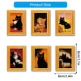 6Pcs Artistic Fridge Magnets Cats Design Small Art Print Painting ...
