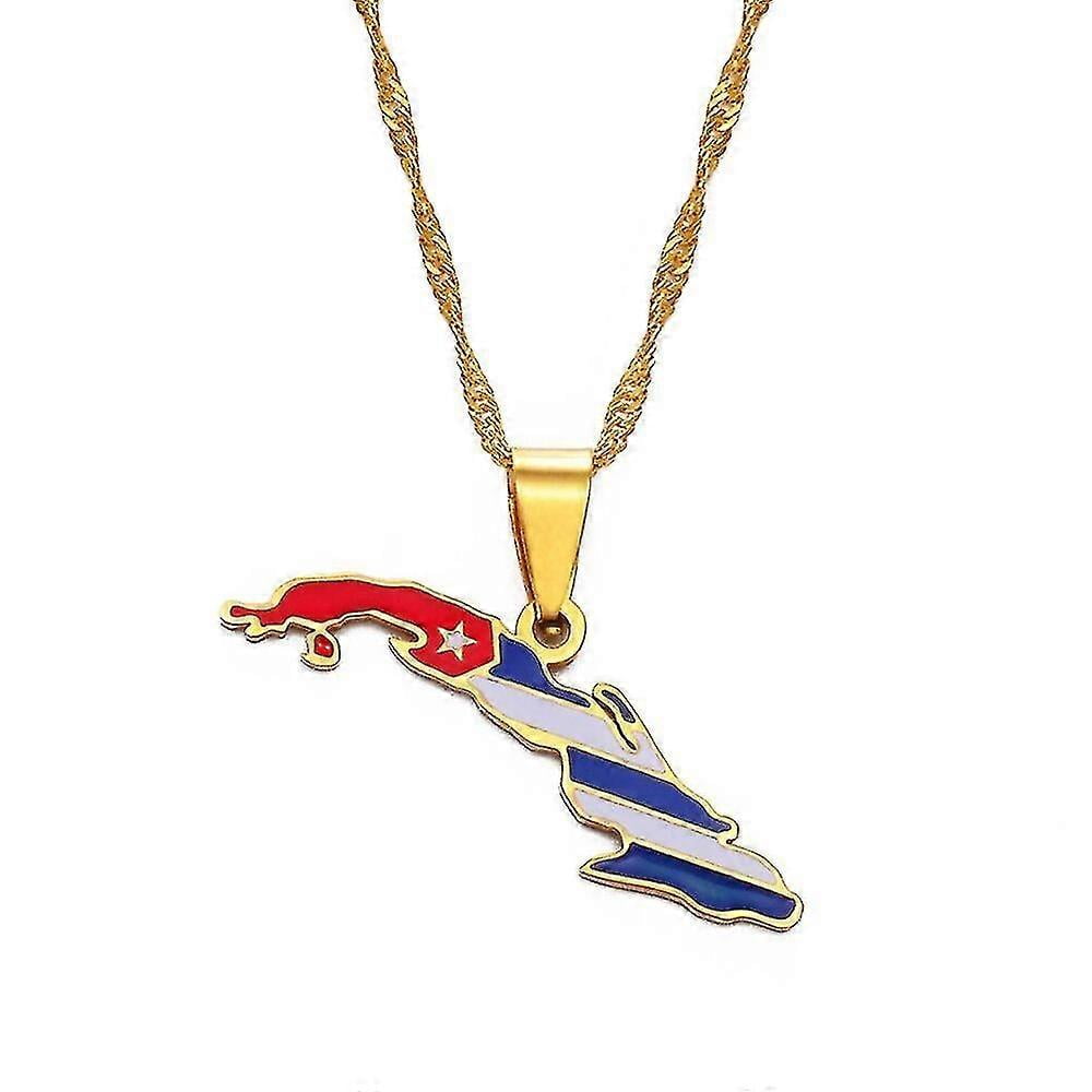 Collares colgantes con la bandera del mapa de Cuba para mujer, dijes de ...
