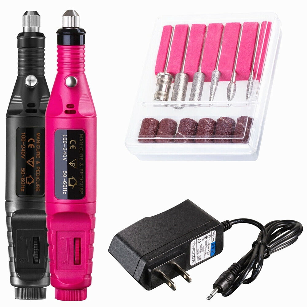Electric Nail File Drill Kit Manicure Pedicure Acrylic Portable Machine ...
