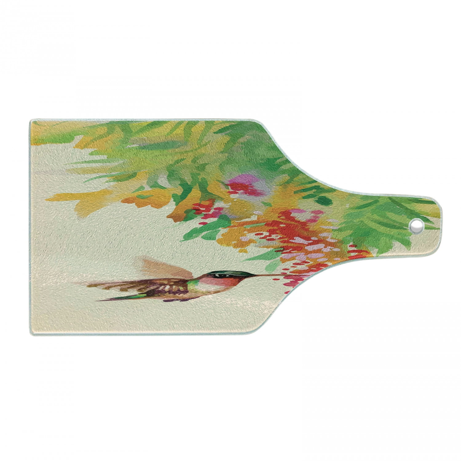 Hummingbird Cutting Board, Image of Colibri Bird and Flowers Exotic ...