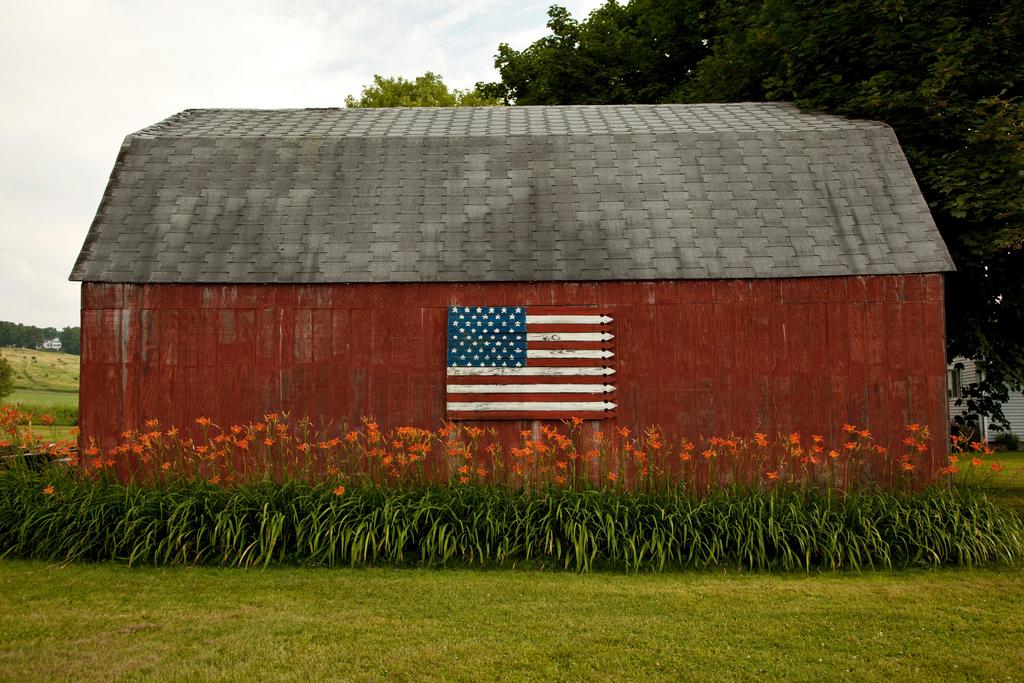 American Flag Painted On Rural Red Barn Photo Photograph Patriotic ...