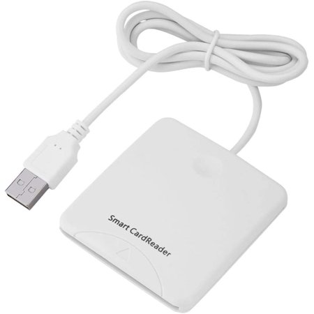 White Portable USB Full Speed Smart Chip Reader IC Mobile Bank Credit ...
