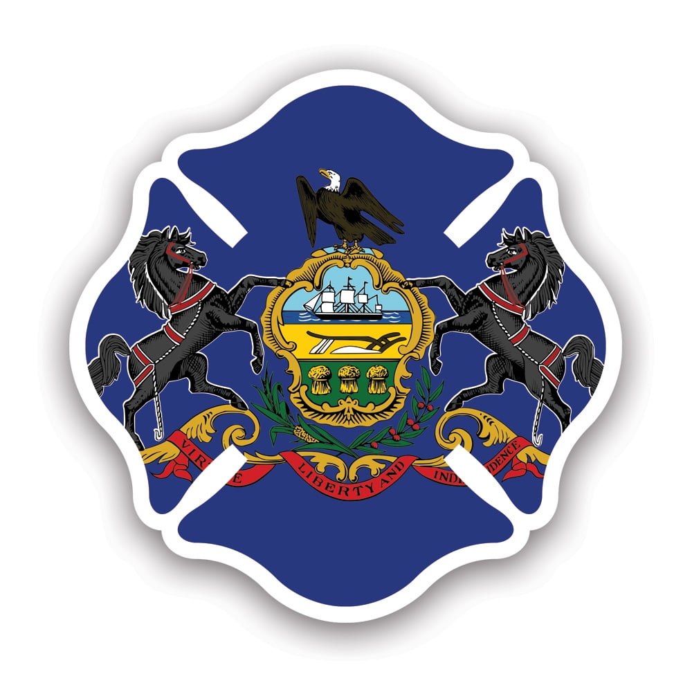 Pennsylvania State Maltese Cross Shaped Sticker Decal - Self Adhesive ...
