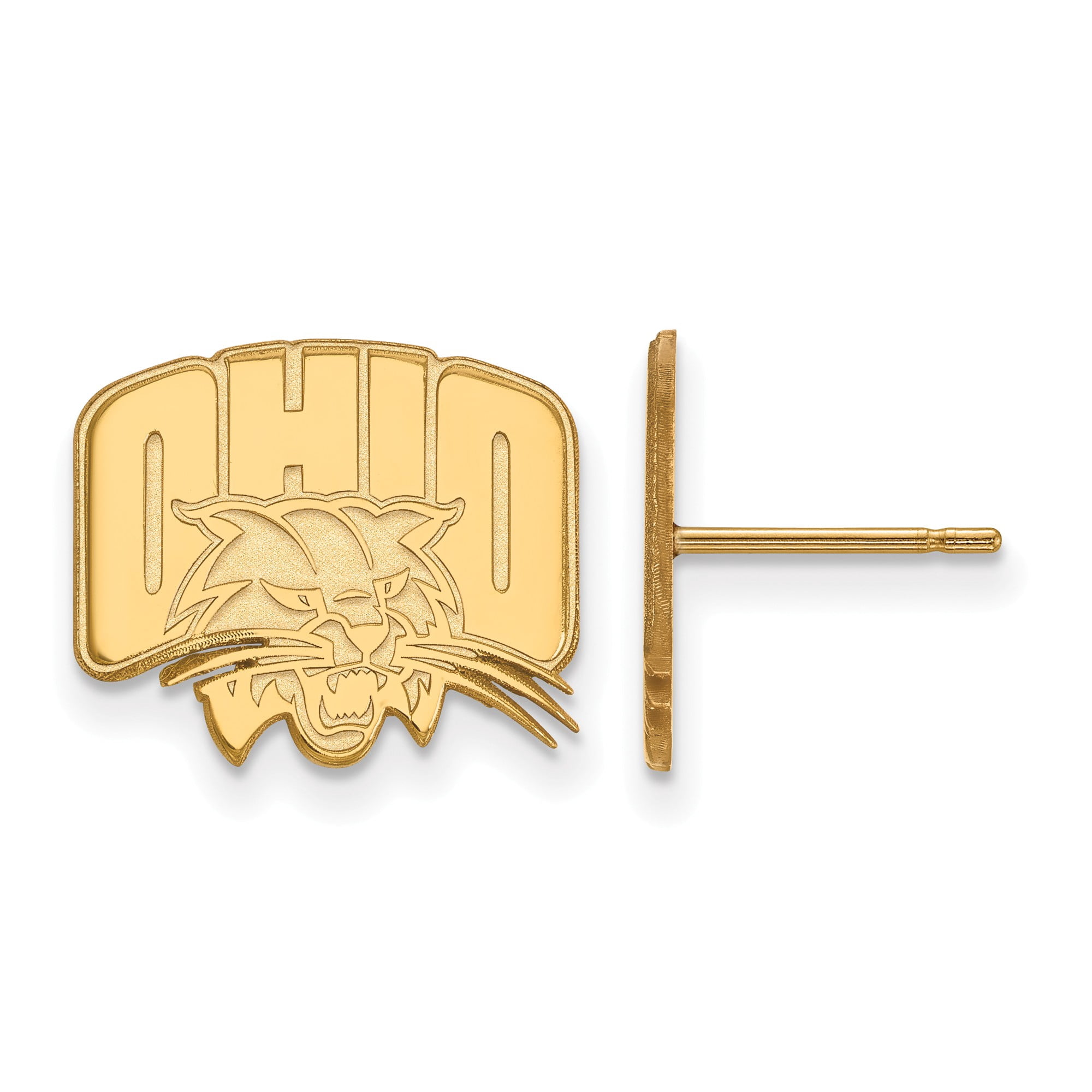 10k Yellow Gold LogoArt Ohio University Small Post Earrings - Walmart.com