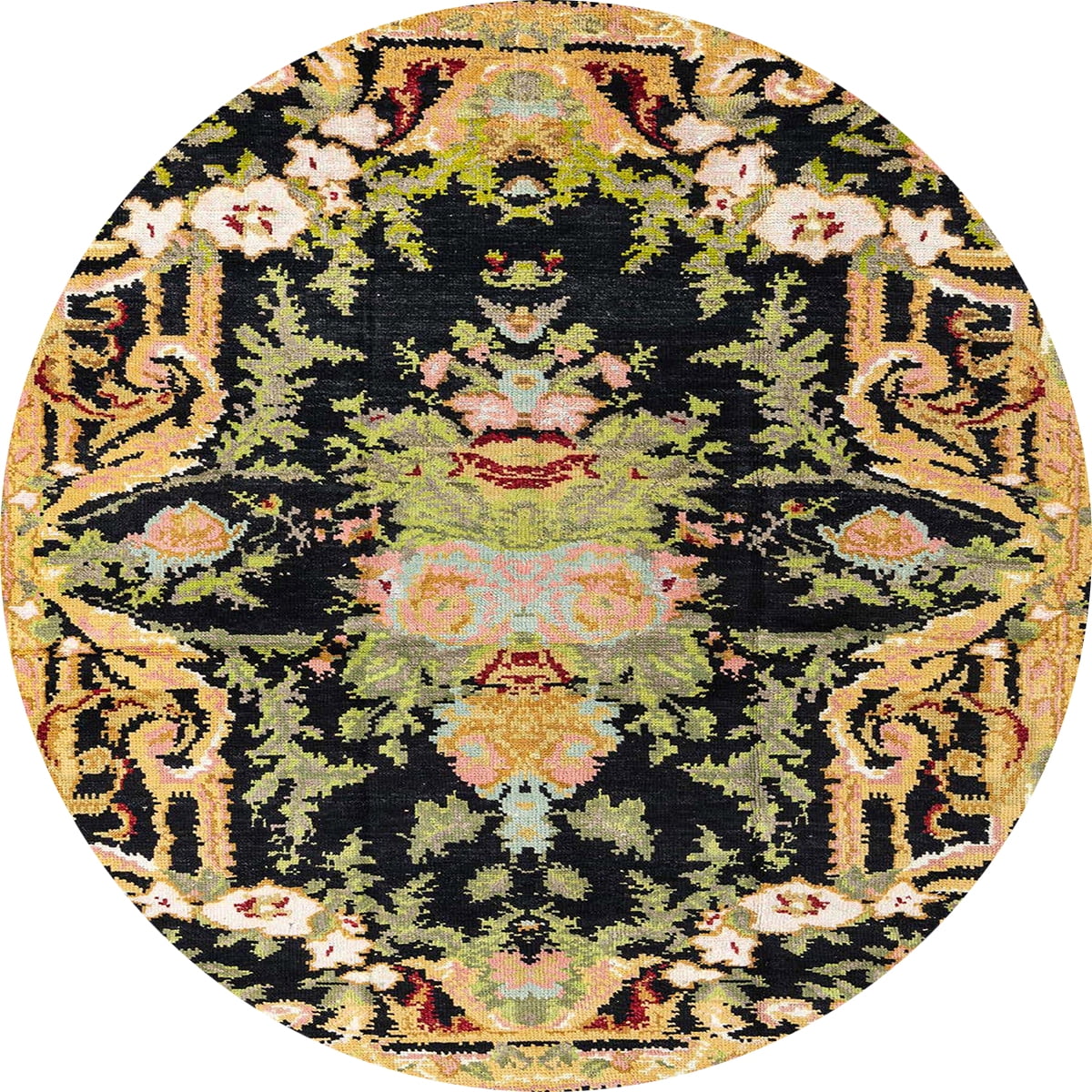 Ahgly Company Indoor Round Abstract Chocolate Brown Medallion Area Rugs ...