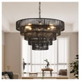 24 Inch Rustic 8-Light Hemp Rope Chandelier, Boho Farmhouse Pendant ...