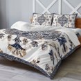4 Piece Duvet Cover Set Cal king, Retro Bohemia Tribal Flower Pattern ...