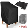 Set of 4, Heavy Duty, High-back Patio Chair Covers, Waterproof, for ...