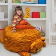 Stuffums Orange Cat Stuffed Animal Chair, 3ft Bean Bag Storage for Kids ...