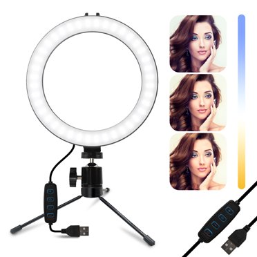 Bower 10" Tabletop LED Ring Light & Adjustable Ball-Head Tripod Stand ...