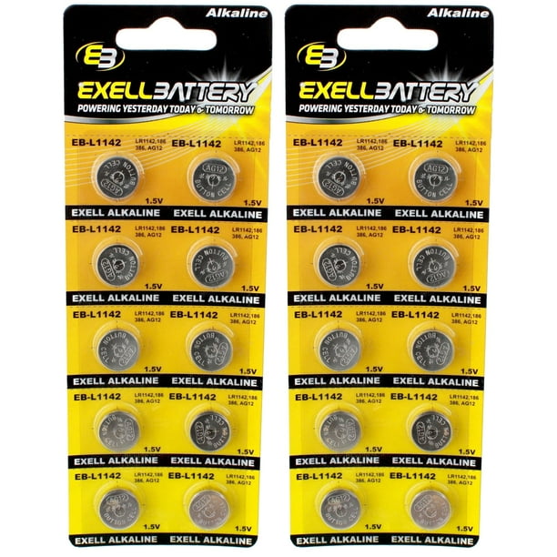 2pc 10pk Exell EB-L1142 Alkaline 1.5V Watch Battery Compatible With ...