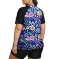 FOLUNSI Womens Plus Swimsuits 2 Piece Rash Guard Raglan Short Sleeve ...