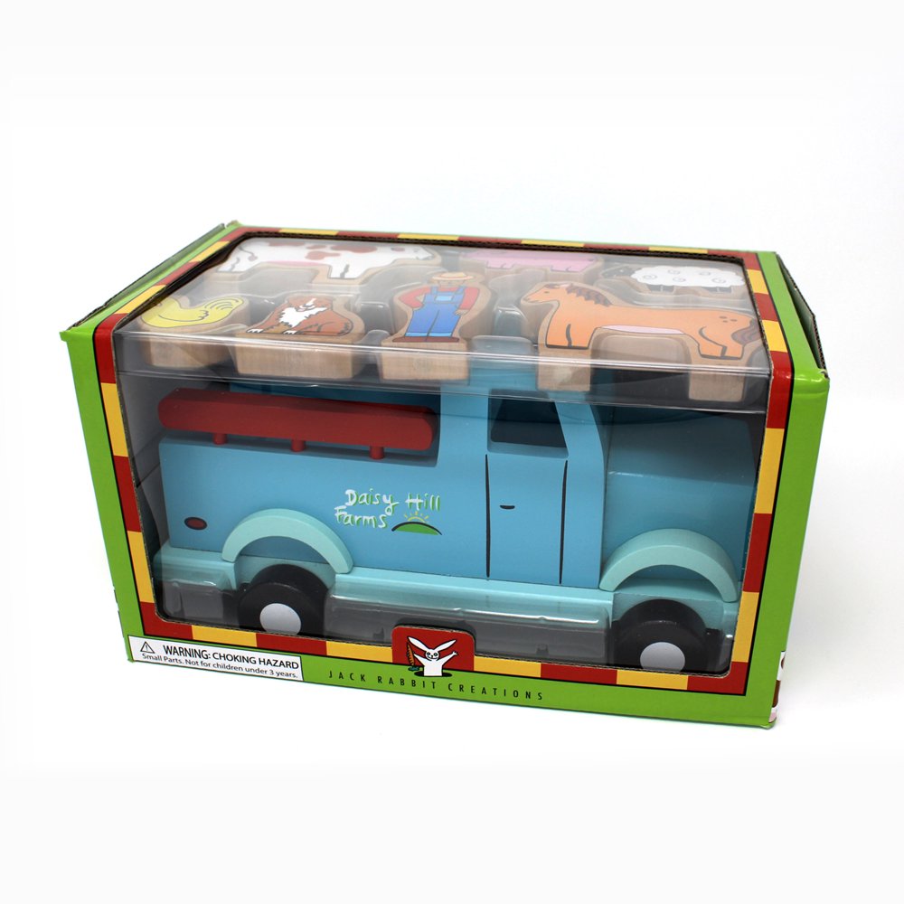 Jack Rabbit Creations Magnetic Wooden Farm Truck Set - Walmart.com ...