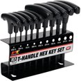 HSAPOW-W80274 10-Piece SAE T-Handle Allen Wrench Set, Long Arm Hex Key ...