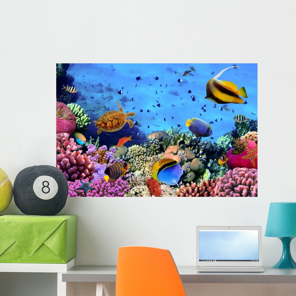 Photo Coral Colony Reef Wall Mural by Wallmonkeys Peel and Stick ...