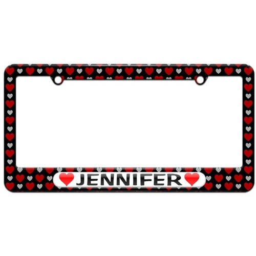 Jennifer Love with Hearts License Plate Tag Frame, Multiple Colors ...