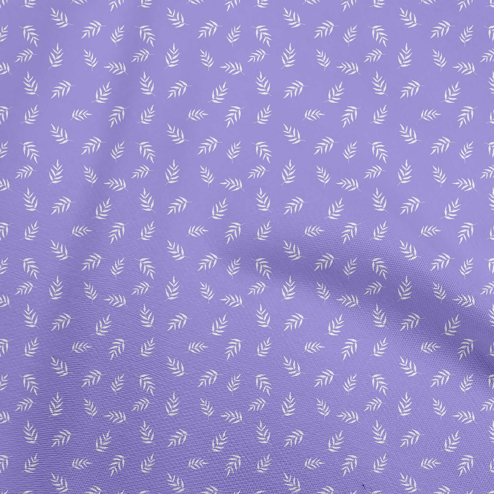 oneOone Cotton Silk Violet Fabric Leaves Sewing Material Print Fabric ...