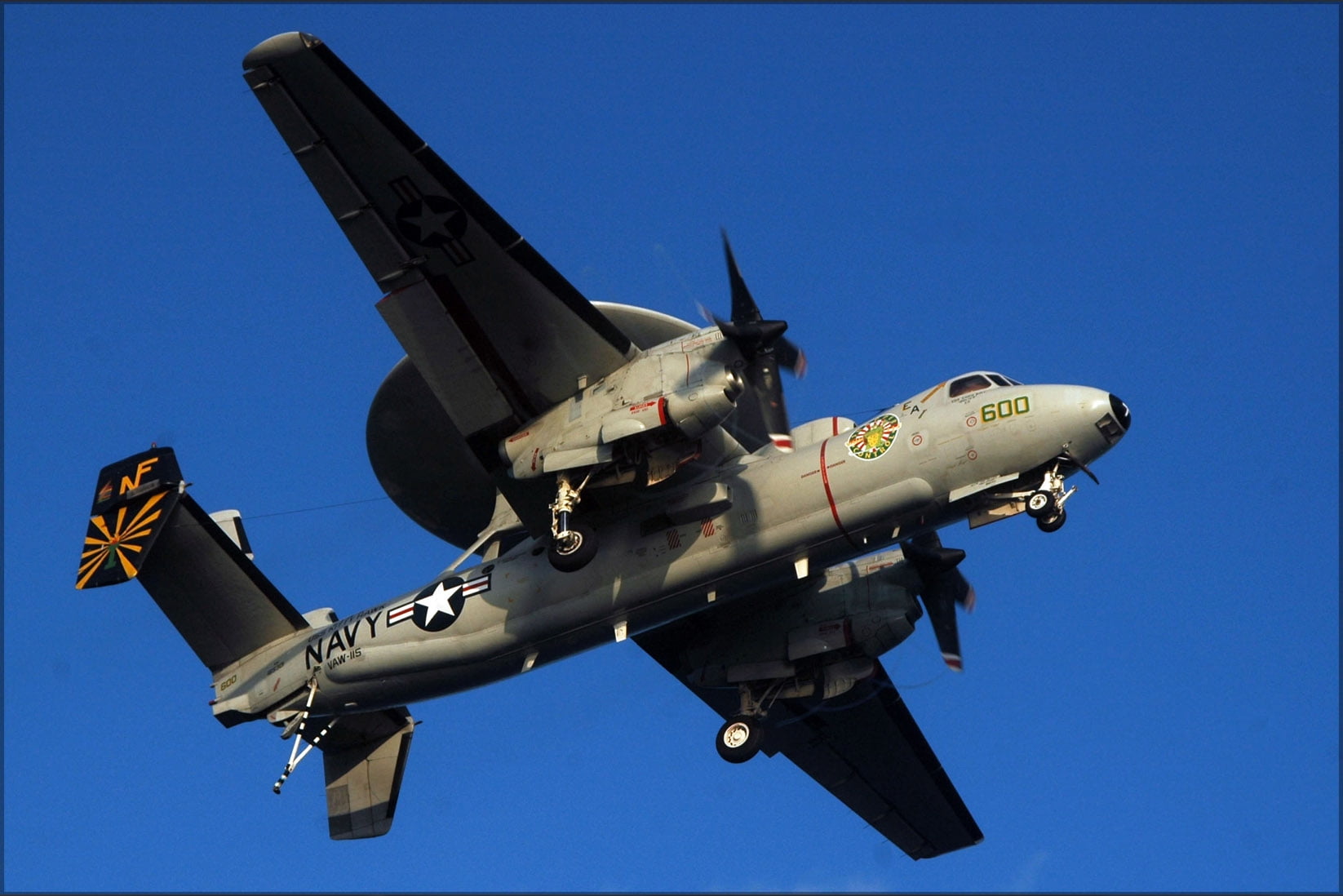 24"x36" Gallery Poster, E-2C Hawkeye Liberty Bells (VAW-115) from below ...