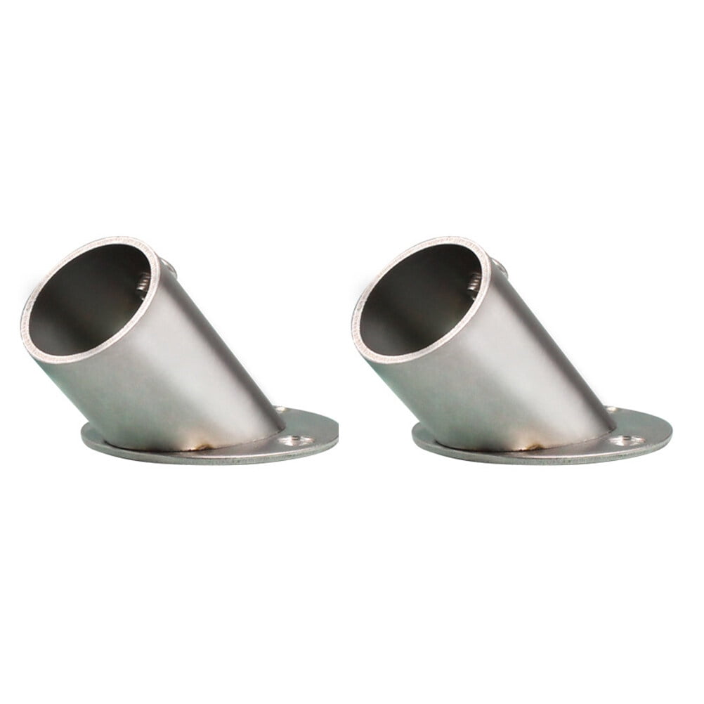 2Pcs Adjustable Socket Bracket Support Holder Stainless Closet Rod ...