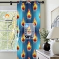 Basketball and Fire Blue Pattern Blackout Curtains,Triple Weaved Fabric ...