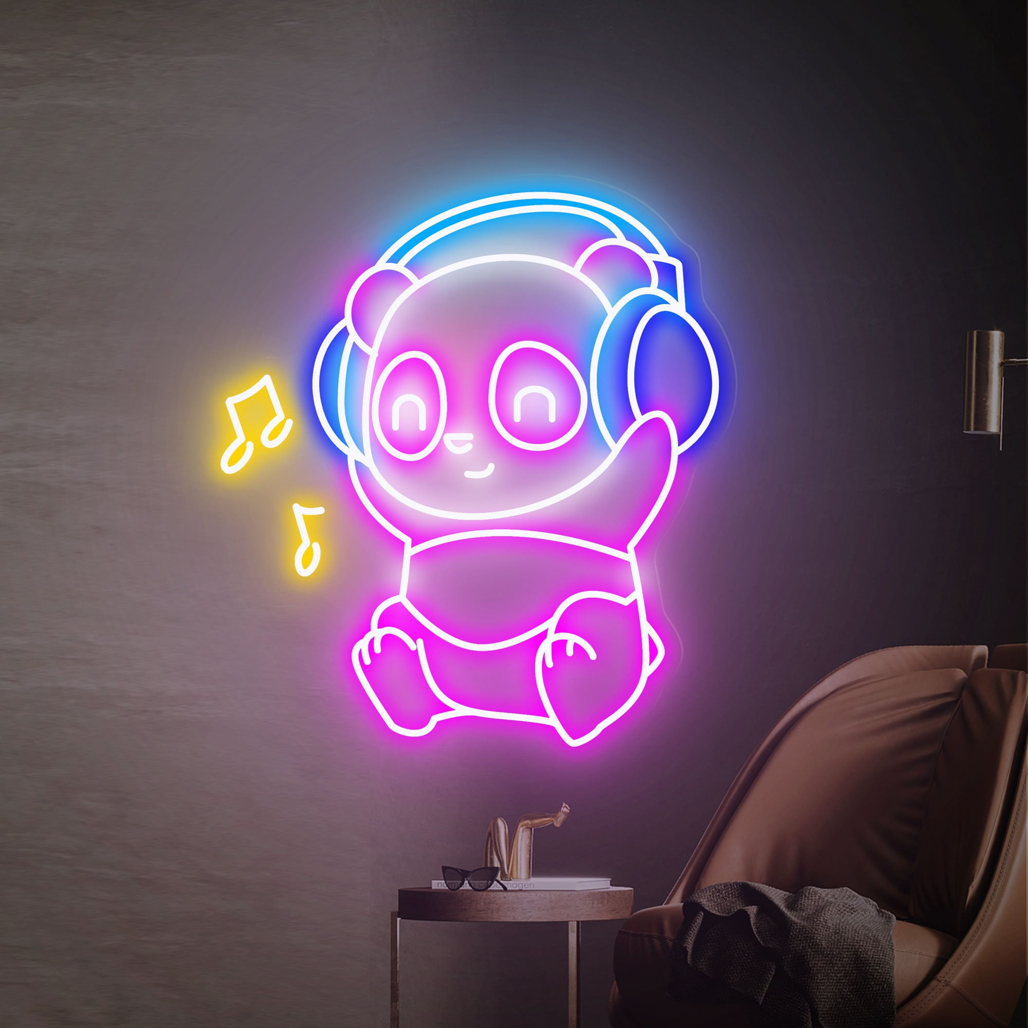 Neonium Panda Neon Sign Cute Panda Wall Art Light Kids Room Decoration ...