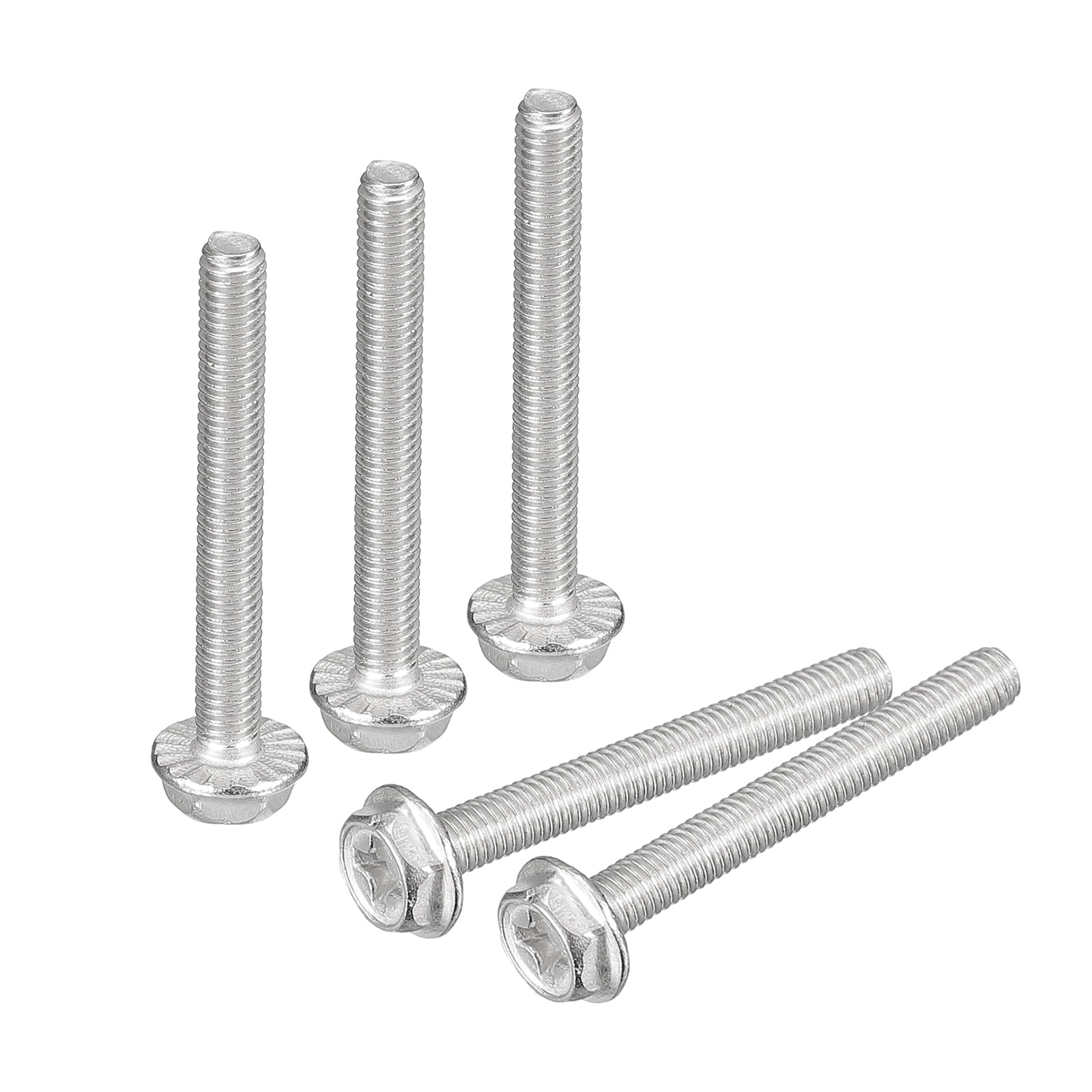M3x25mm Phillips Hex Head Flange Bolts, 10 Pack 304 Stainless Steel ...