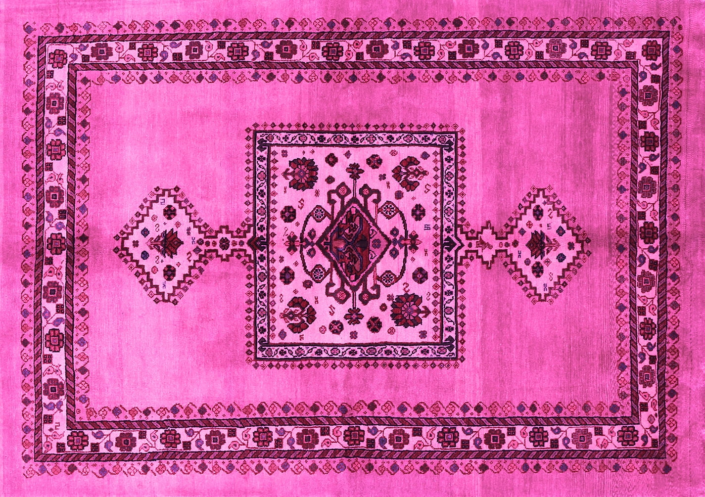 Ahgly Company Indoor Rectangle Persian Pink Traditional Area Rugs, 2' x ...