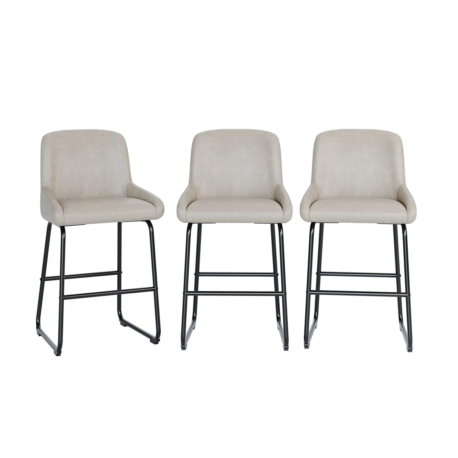 Click here for Garvee Bar Stools Set Of 3  Pu Leather Counter Hei... prices