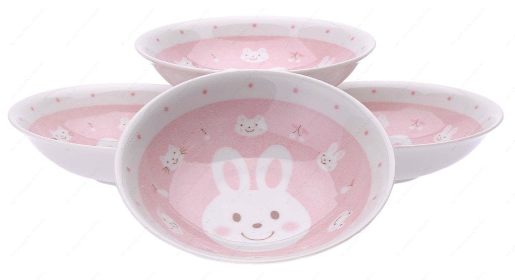 M.V. Trading MV0314A/PK Japanese Round Deep Soup Plate with Rabbit ...