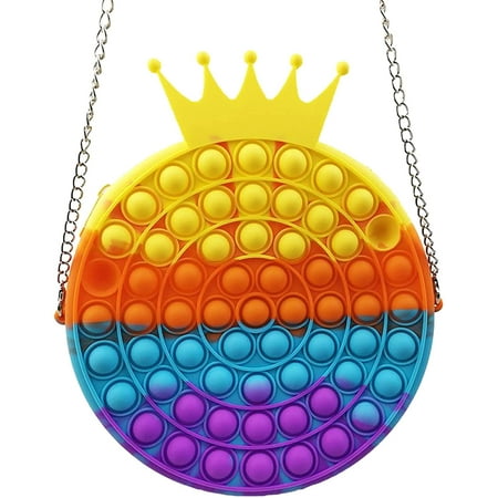 Pop It Purse Shoulder Bag Fidget Toys Rainbow Simple Pop Fidget Bag Toy ...